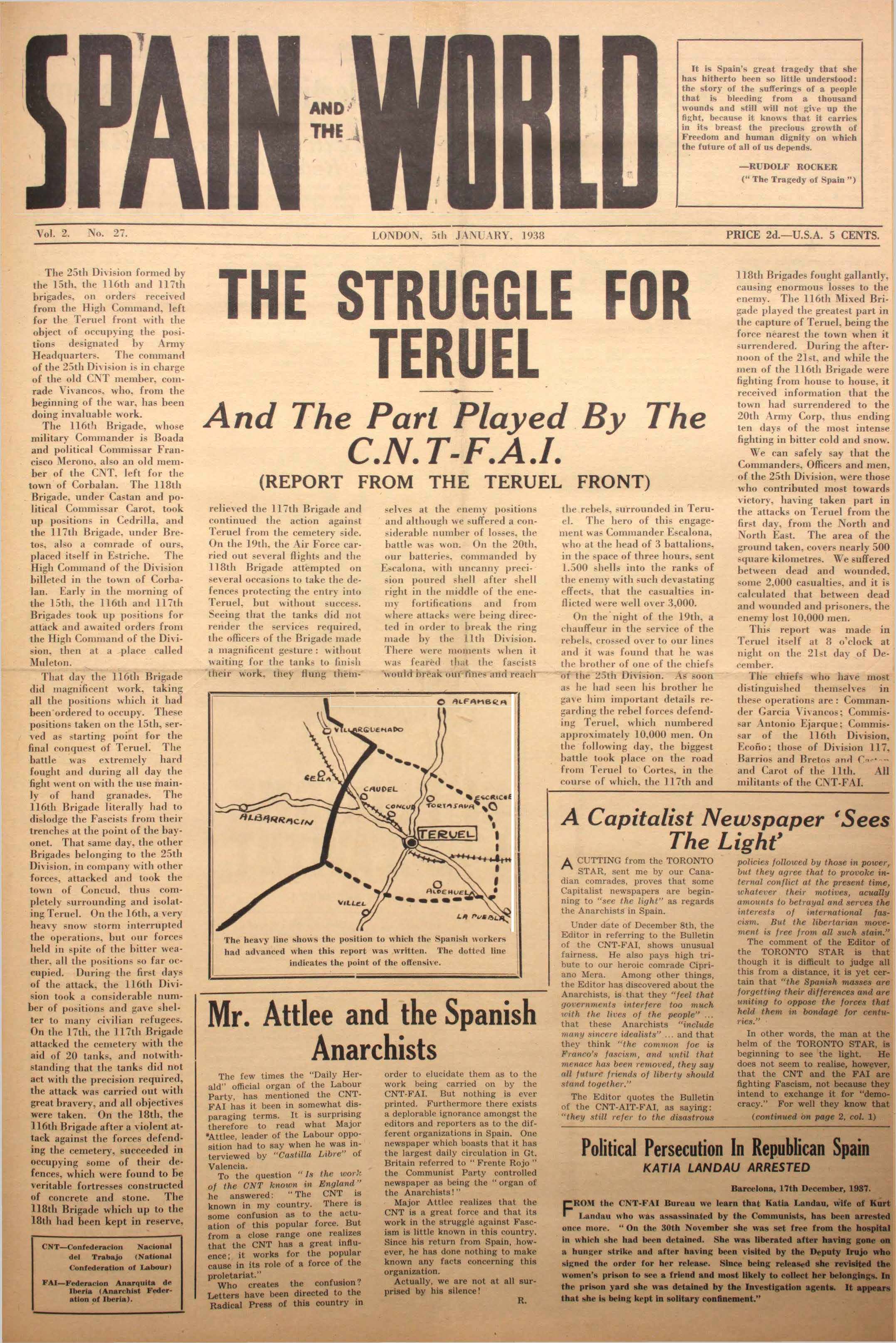 Spain and the World. Vol. 2, no. 27 | libcom.org
